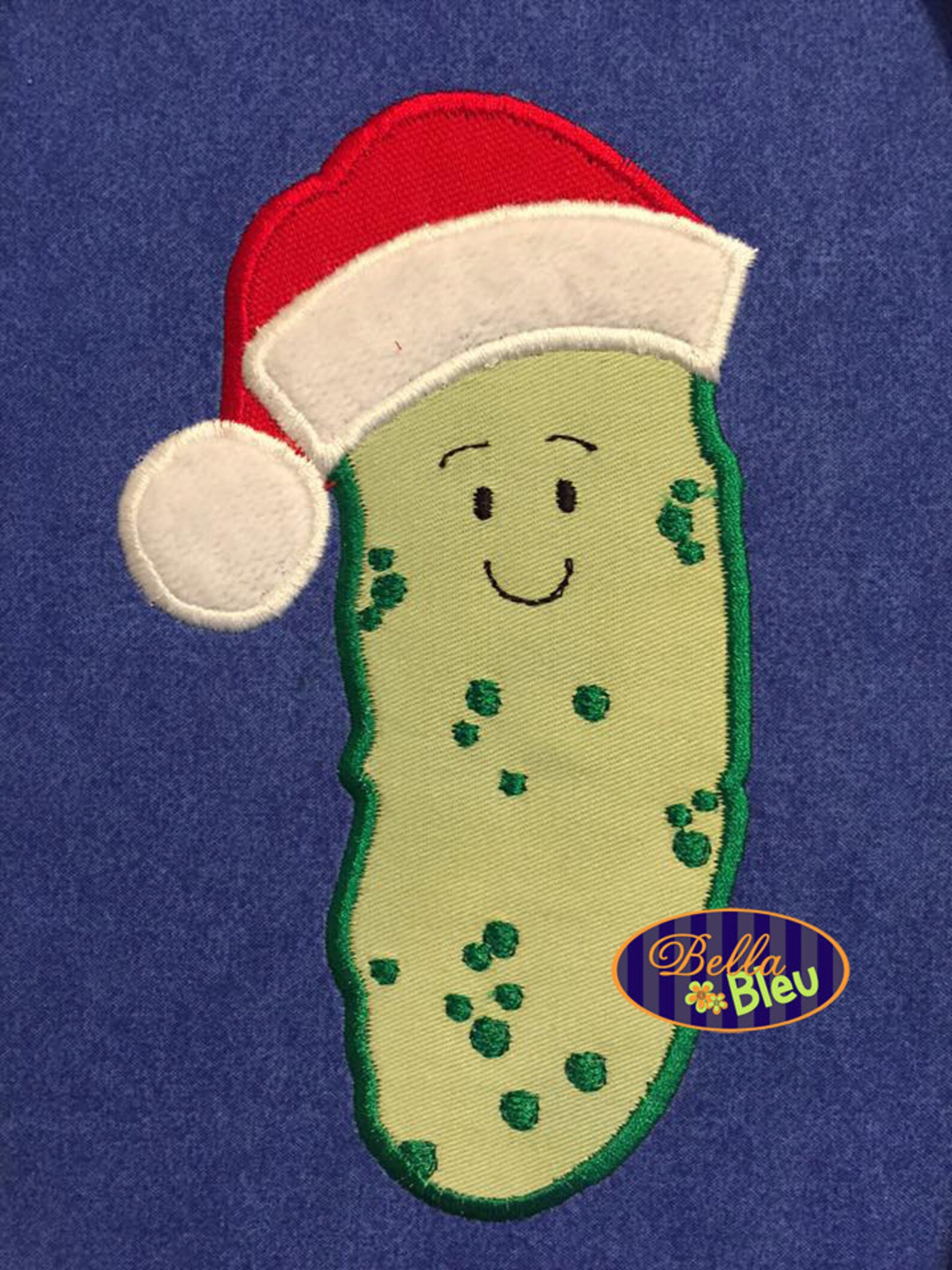 Christmas Pickle With Santa Hat Machine Applique Embroidery Design - Etsy