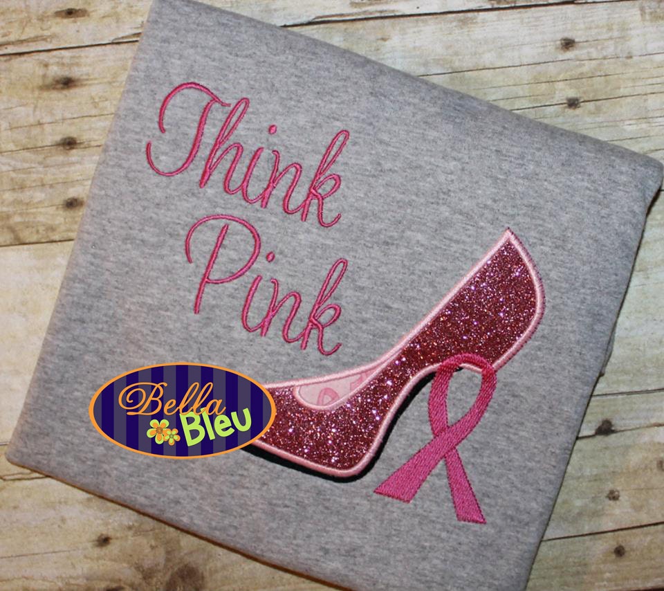 Sexy Breast Cancer Heels Applique Embroidery Designs Design Monogram - Etsy