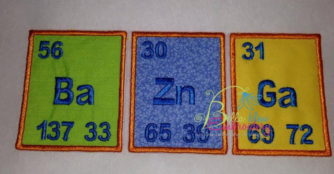 Bazinga Periodic Table Applique Machine Embroidery Design Big Bang ...