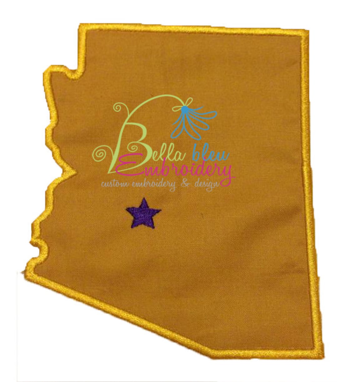 Arizona State Applique Embroidery Design Monogram - Etsy