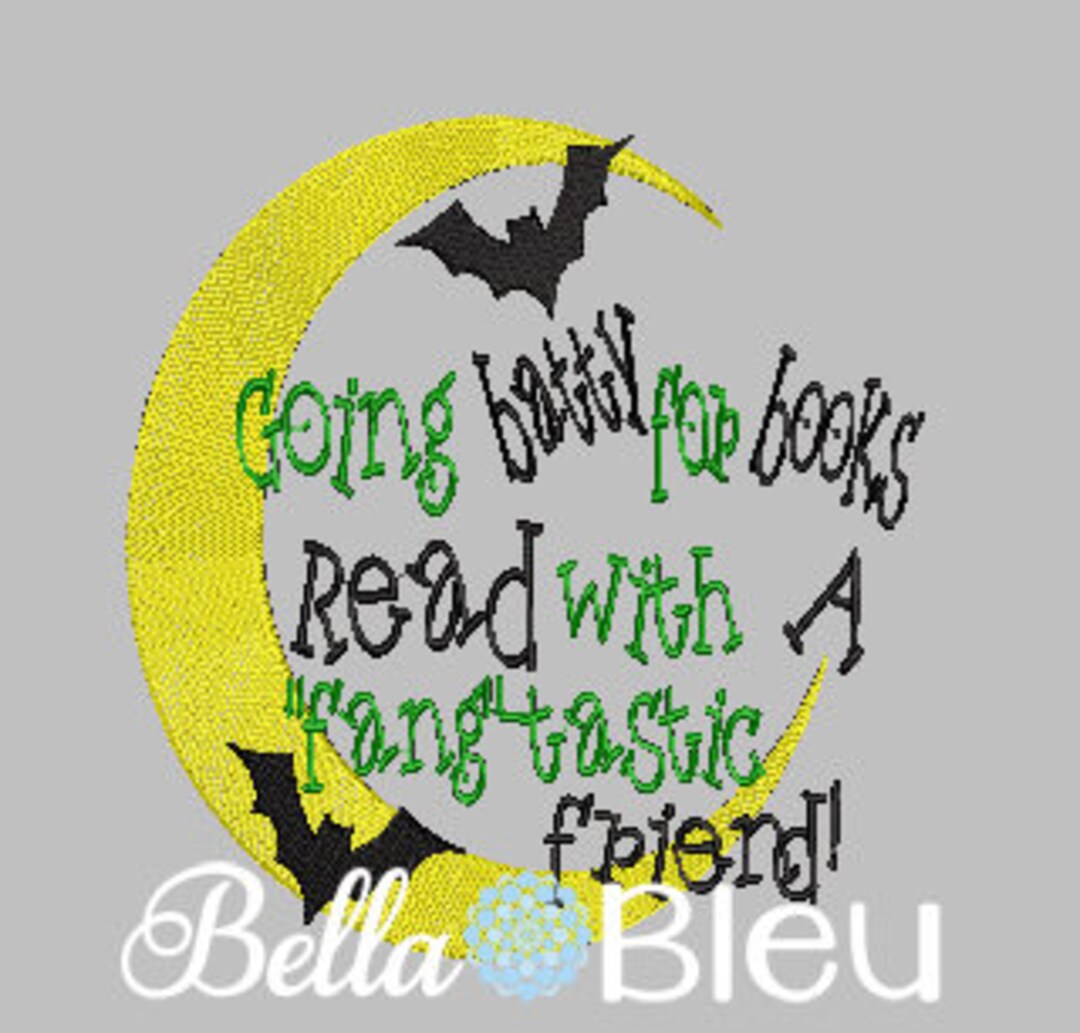Batty Reading Pillow Quote, Reading Pillow Embroidery Design, Saying ...