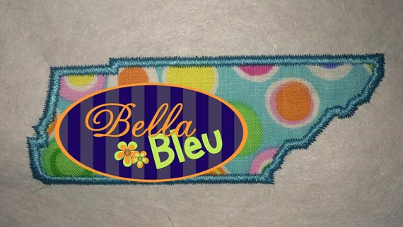 Tennessee State Applique Embroidery Design Monogram - Etsy