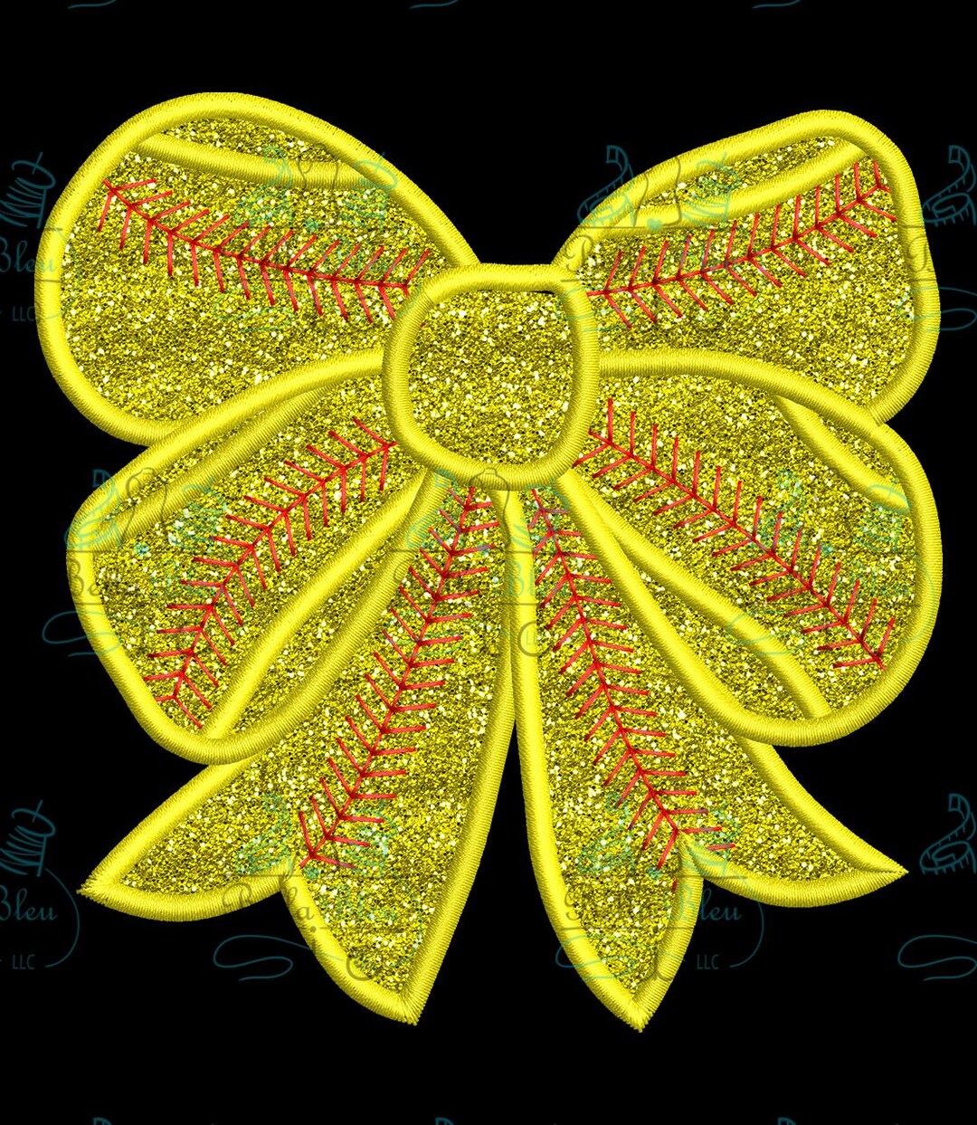 Baseball Softball Bow Applique Side Design, Baseball Bow Embroidery ...