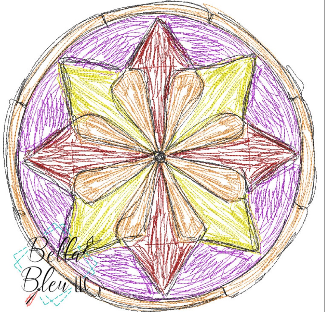 Quilt Block 1 Scribble Design - Sketchy Embroidery Design - Scribble ...