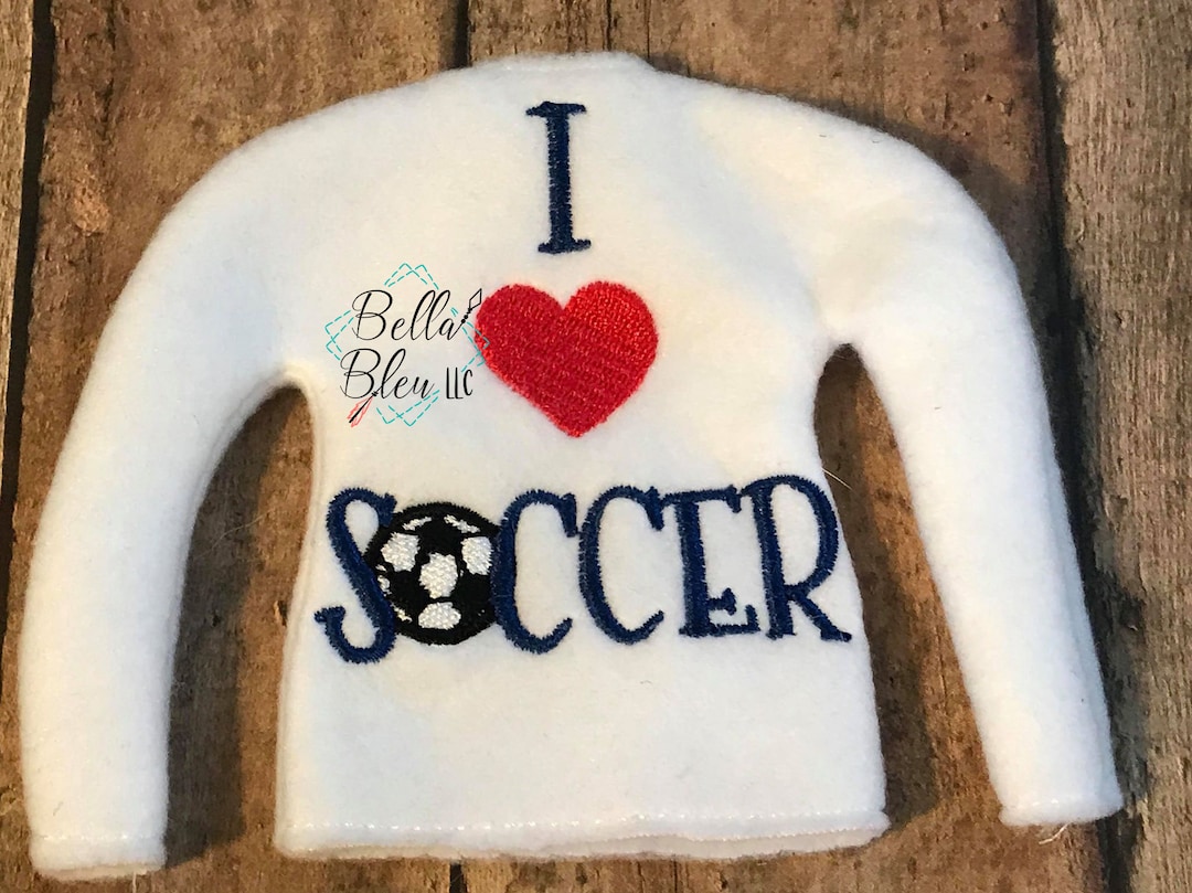 Elf Sweater - ITH Elf Shirt - I Love Soccer Elf Sweater - in the Hoop ...