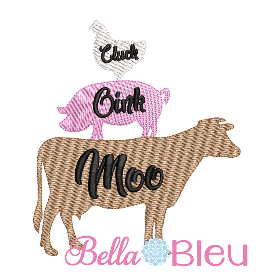 Farm Cow Embroidery Design, Cow Applique Embroidery Design, Retro ...