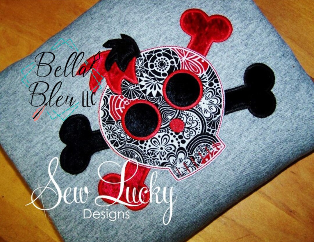 Punk Rock Skull Embroidery Design, Punk Rock Applique Design, Skull ...
