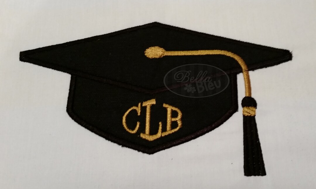 Graduation Cap Hat Applique Machine Embroidery Design Instant Download ...