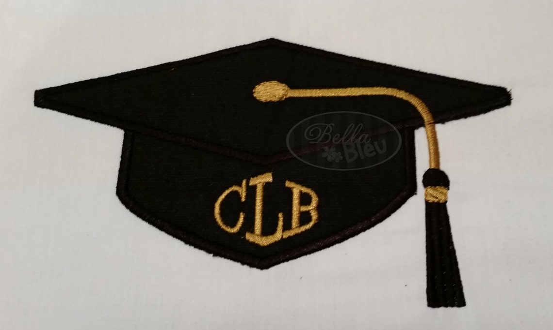 Graduation Cap Hat Applique Machine Embroidery Design Instant | Etsy