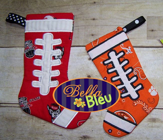 Instant Download in the Hoop Christmas Football Stocking Embroidery ...