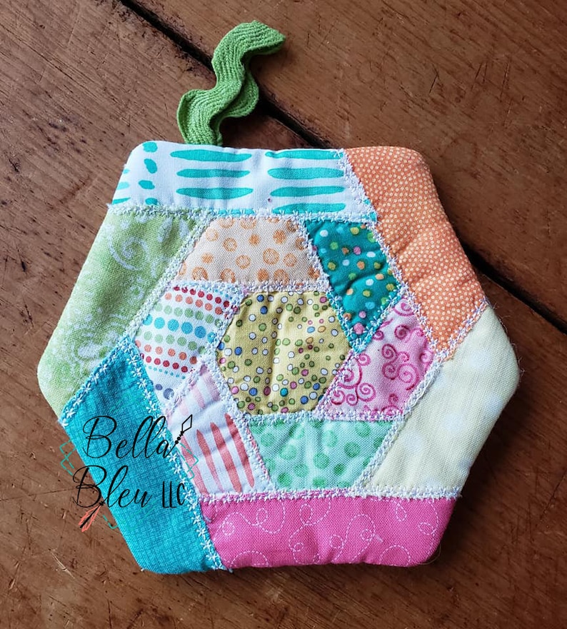 ITH Oven Kitchen Potholder In The Hoop Scrap Potholder - Etsy Polska