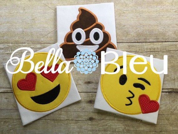 Emoji Poo Poop Emoji Kisses Emoji Love Faces Set of 3 - Etsy