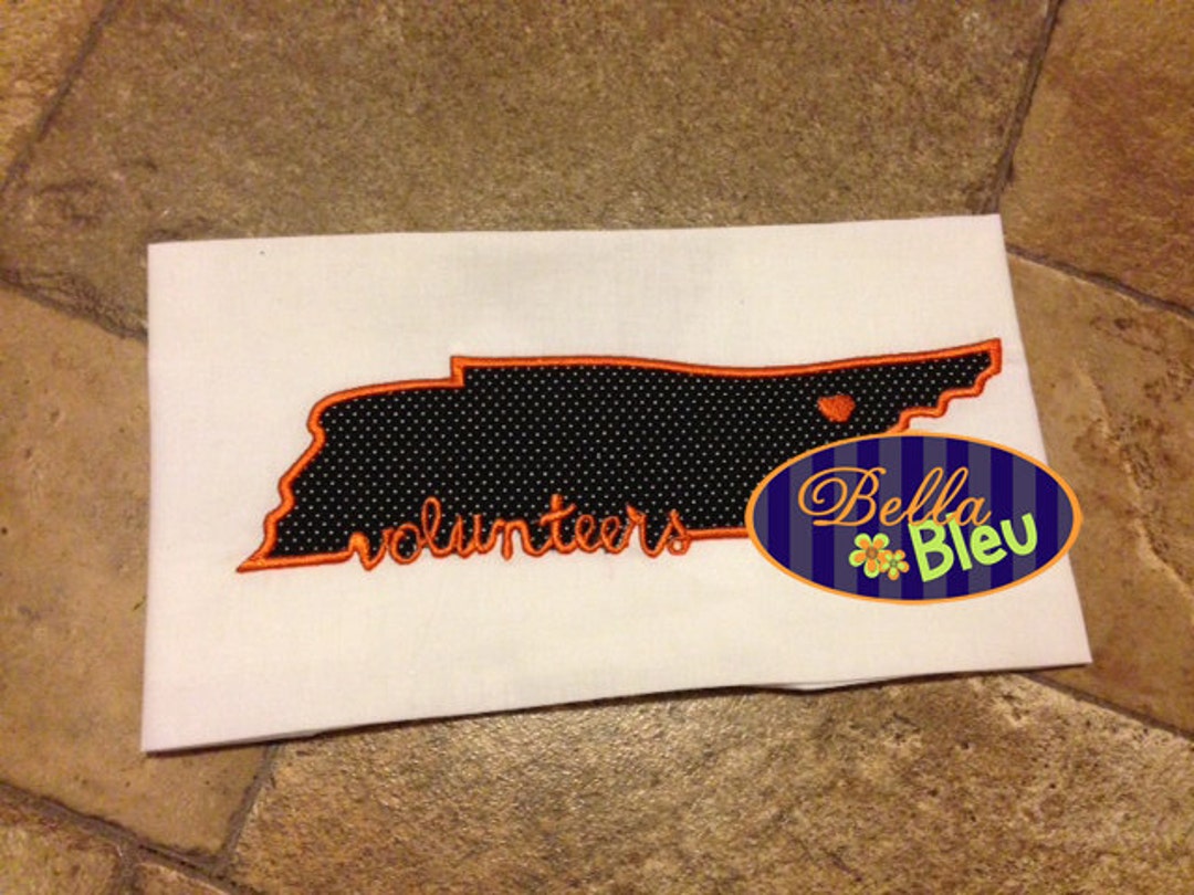 Tennessee State Applique Embroidery Design Monogram Instant Download - Etsy