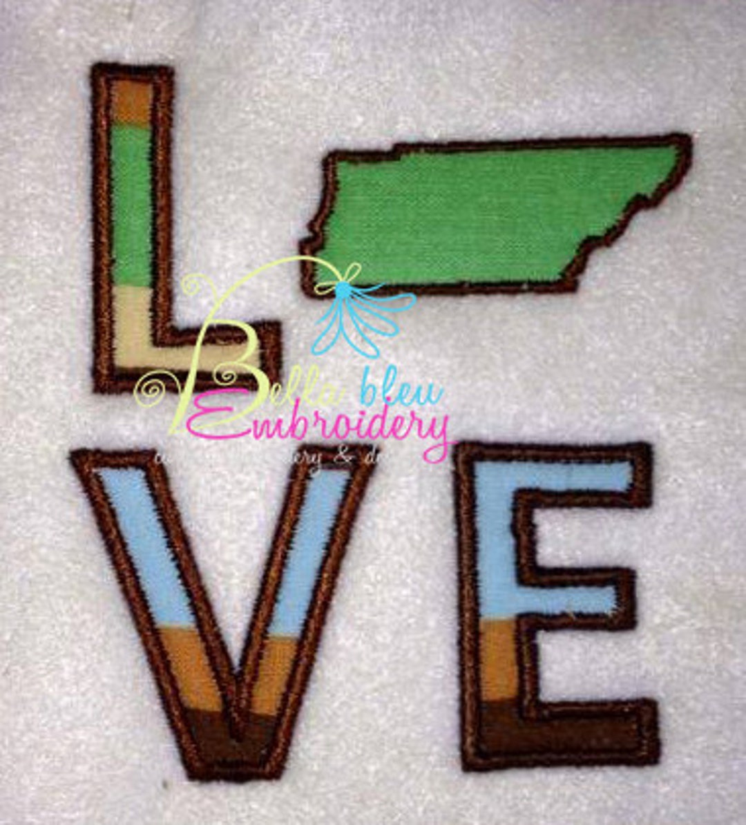 Tennessee State Love Applique Embroidery Design Monogram Instant ...