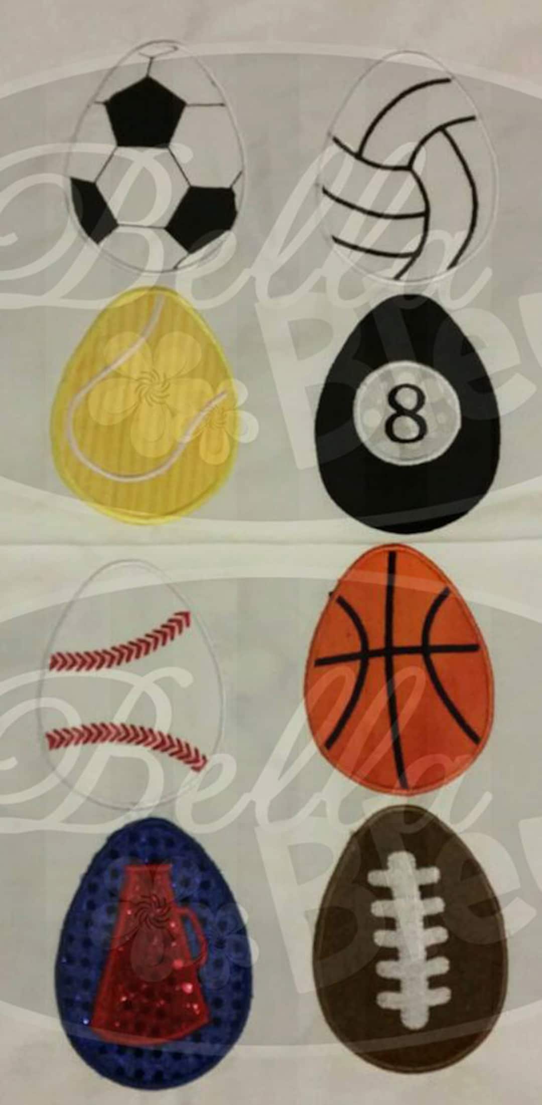 Sports Easter Eggs Baseball Softball Volleyball Soccer Football ...