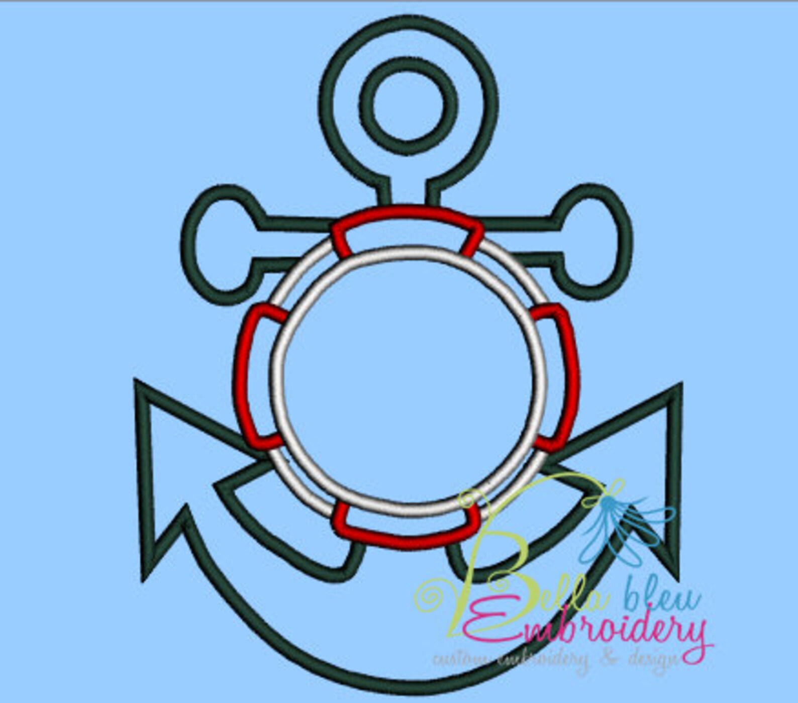 Nautical Anchor Life Saver Monogram Applique Embroidery Designs Design ...