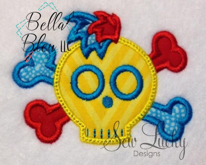 Punk Rock Skull Embroidery Design Punk Rock Applique Design - Etsy