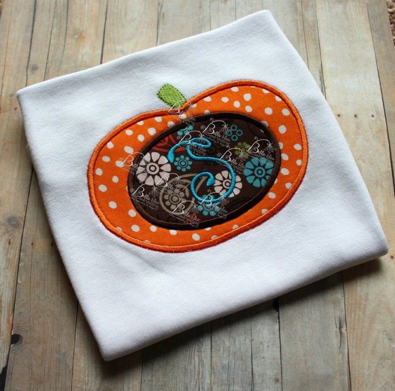 Harvest Pumpkin Fall Monogram Applique Embroidery Designs | Etsy