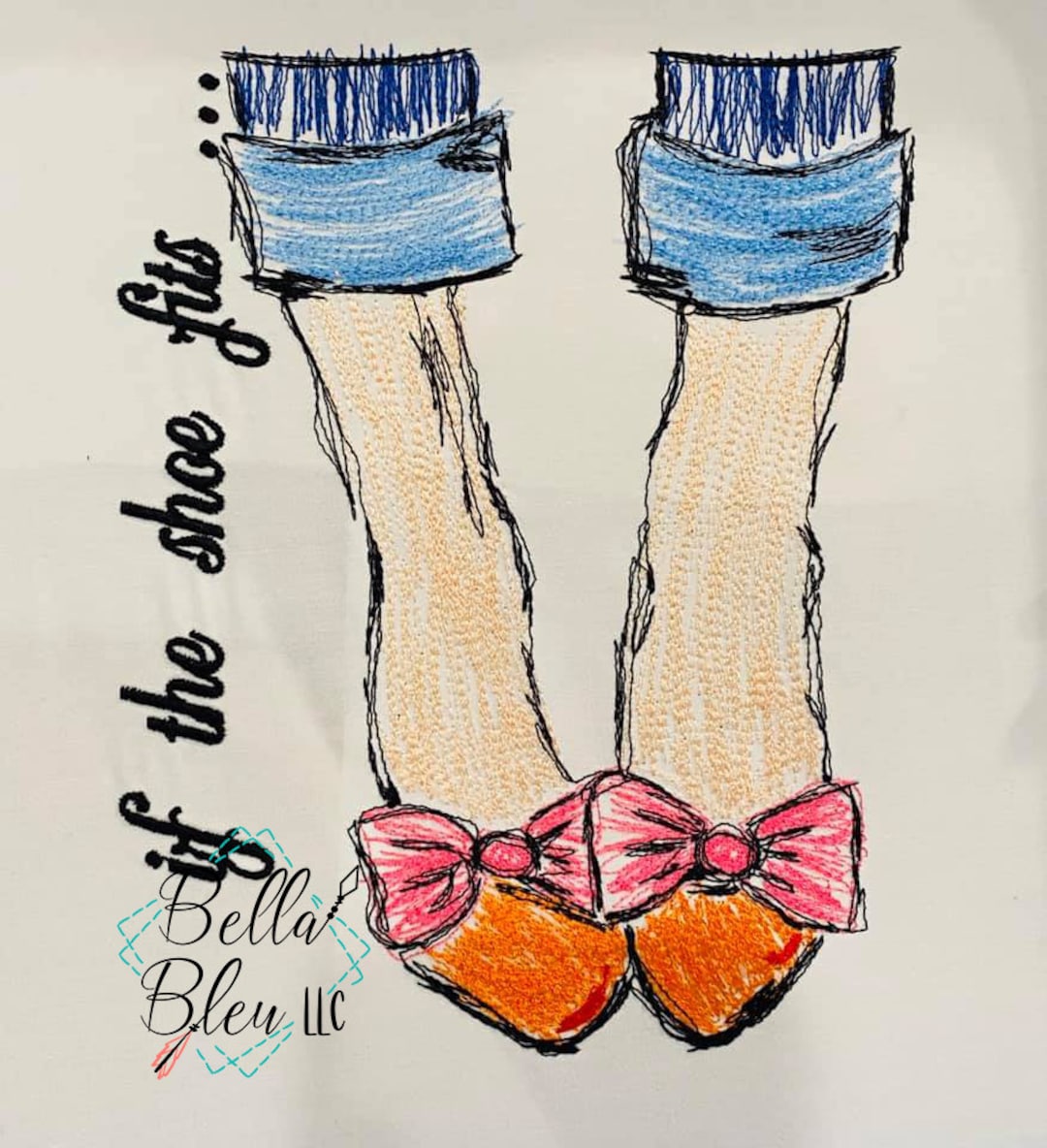 Shoe Sketchy Embroidery Design - Scribble If the Shoe Fits Sketchy ...
