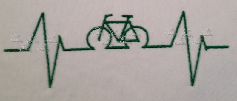 EKG Heartbeat of a Biker Bike Fill Machine Embroidery Designs Design - Etsy