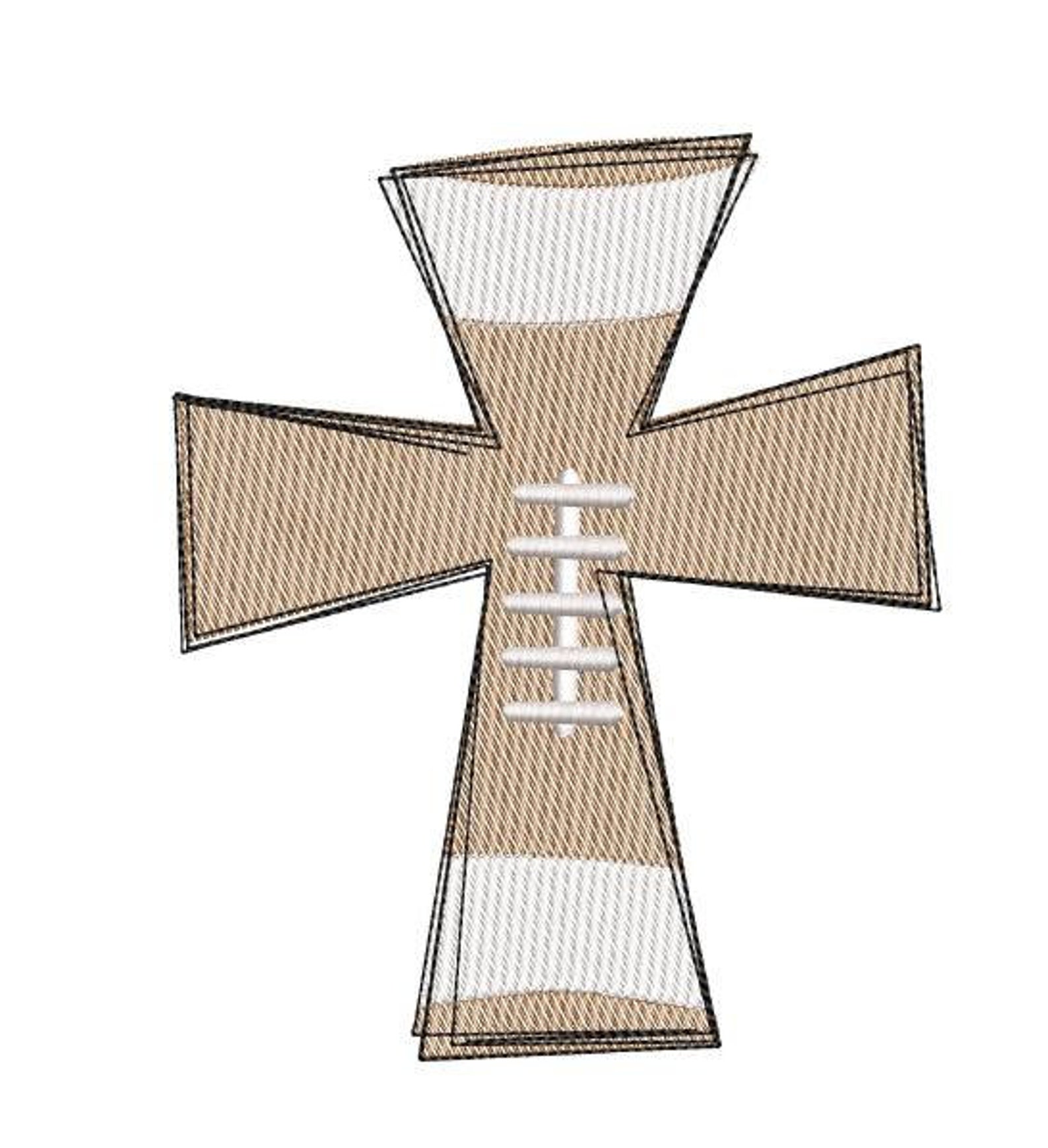 Sketchy Football Cross Design, Football Embroidery Design, Religious ...