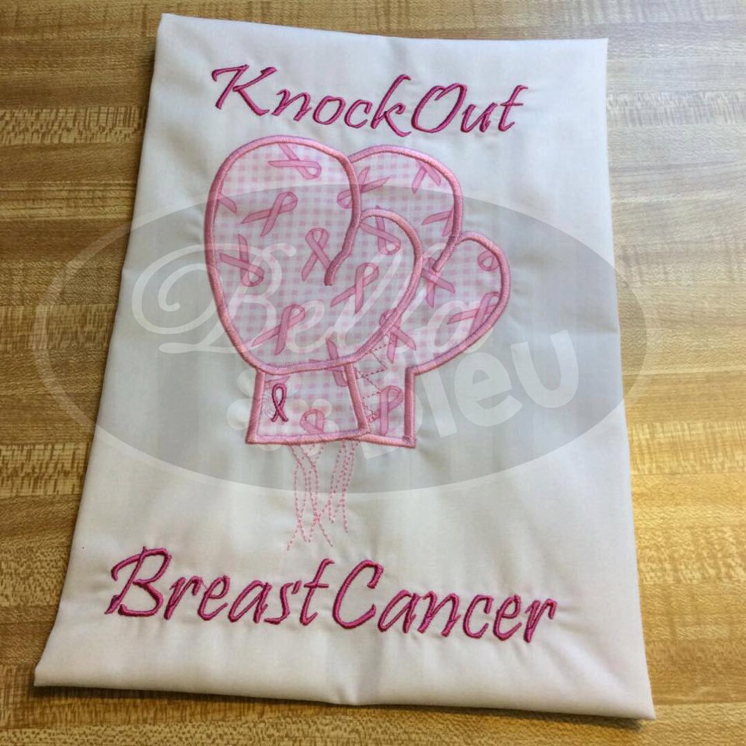 Breast Cancer Boxing Gloves Fight Machine Applique Embroidery Designs ...
