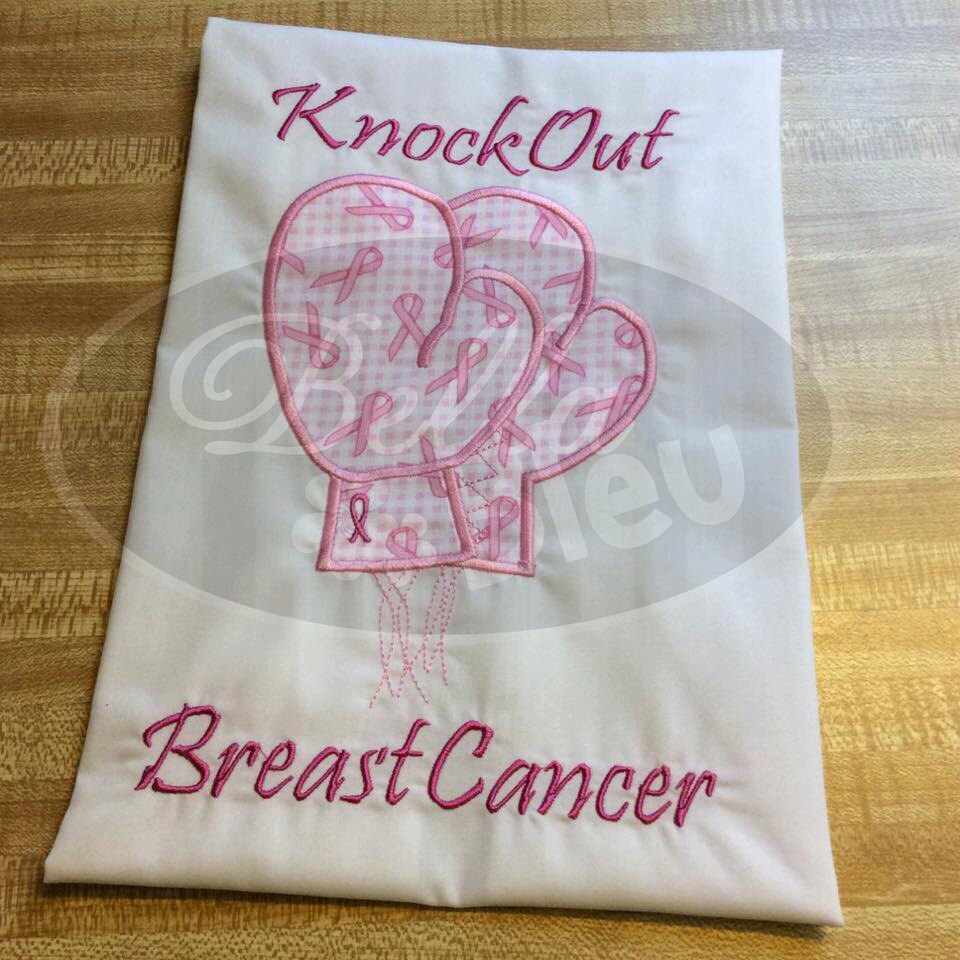 Breast Cancer Boxing Gloves Fight Machine Applique Embroidery Designs ...