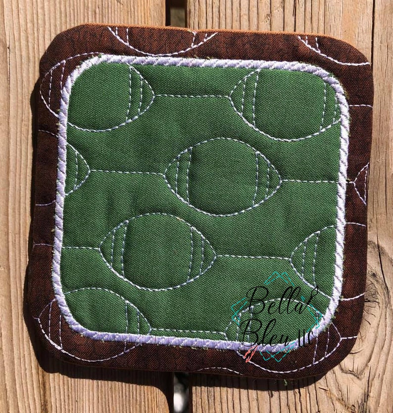 ITH Mug Rug in the Hoop Football Mug Rug Instant Download | Etsy