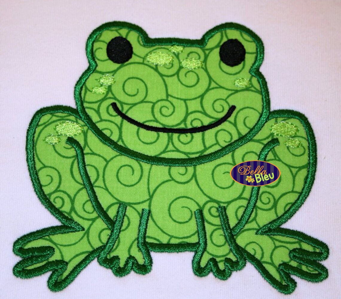 Instant Download Adorable Leaping Frog Applique Embroidery Designs ...