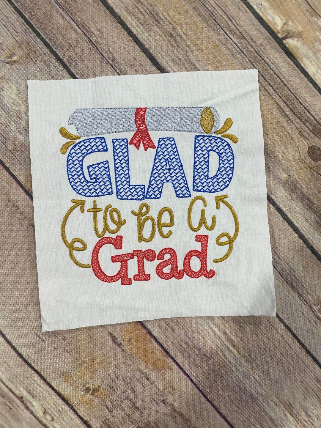 Graduation Sketchy Embroidery Design - Glad to Be a Grad Sketchy ...