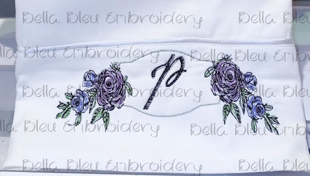 Roses Embroidery Design - Scribble Roses Monogram Frame Embroidery ...