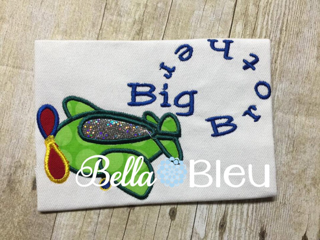 Big Brother Airplane Machine Embroidery Applique Designinstant Download ...