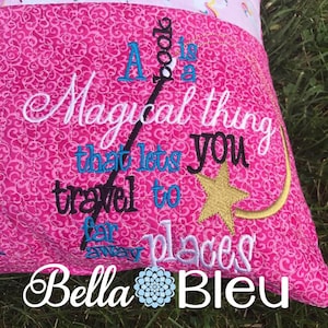 Reading Pillow Quote, Reading Pillow Embroidery Design, Saying Quotes ...