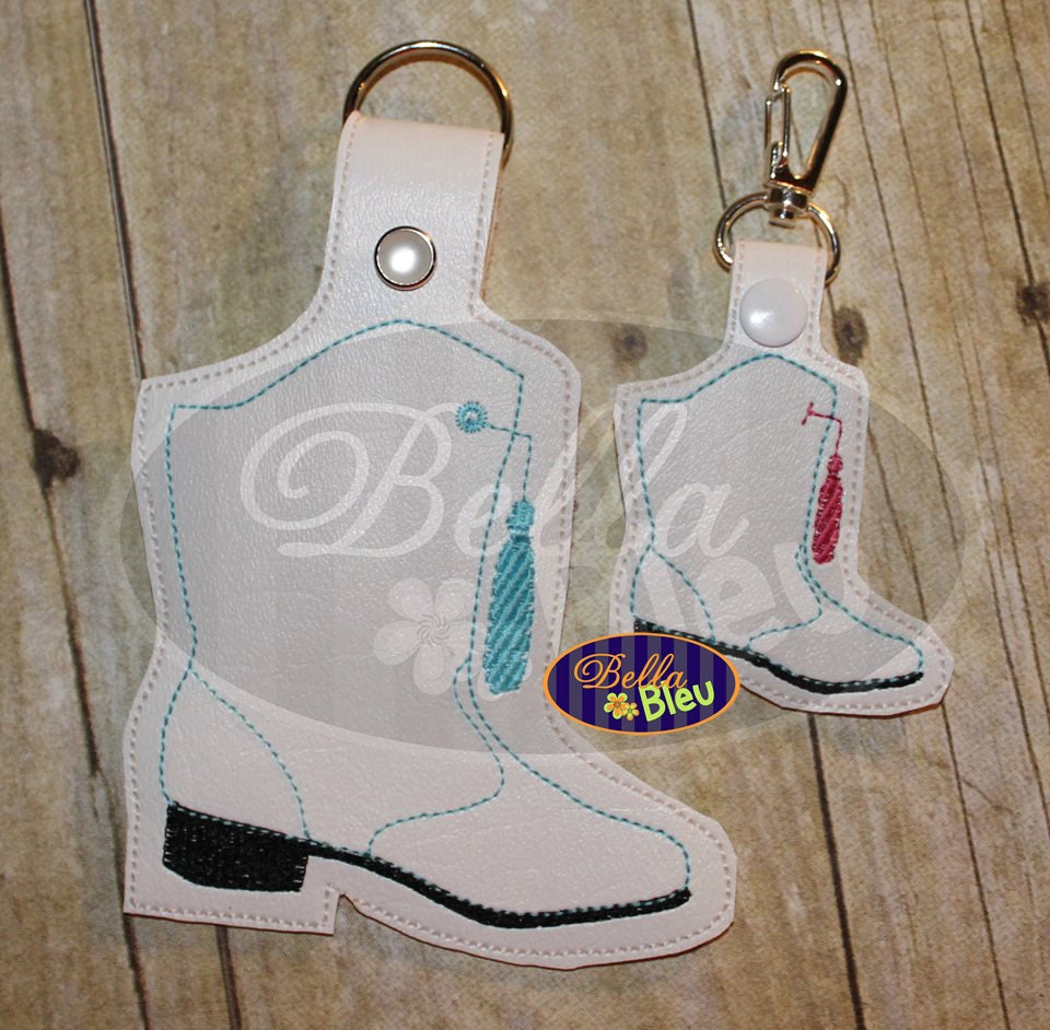 ITH in the Hoop Drill Team Boot Key Luggage Tag Fob Keychain Machine ...