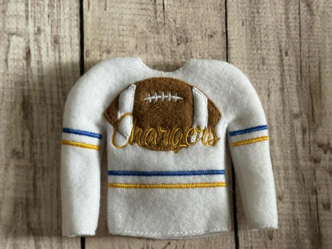 Chargers Football Elf Sweater - ITH Elf Shirt - Football Elf Sweater ...