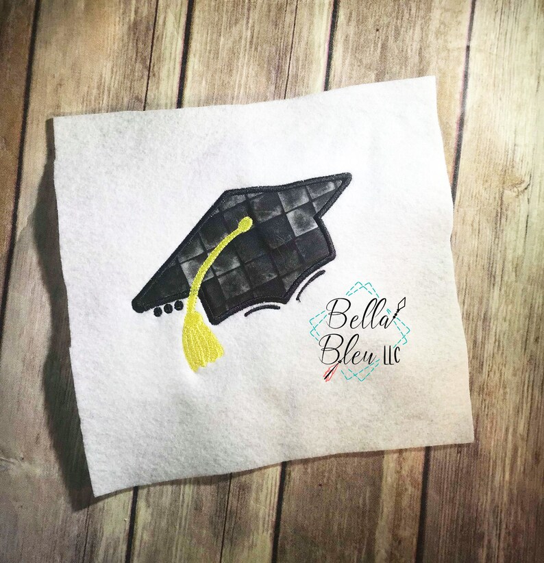 Graduation Cap Hat Grad hat Applique Machine Embroidery | Etsy