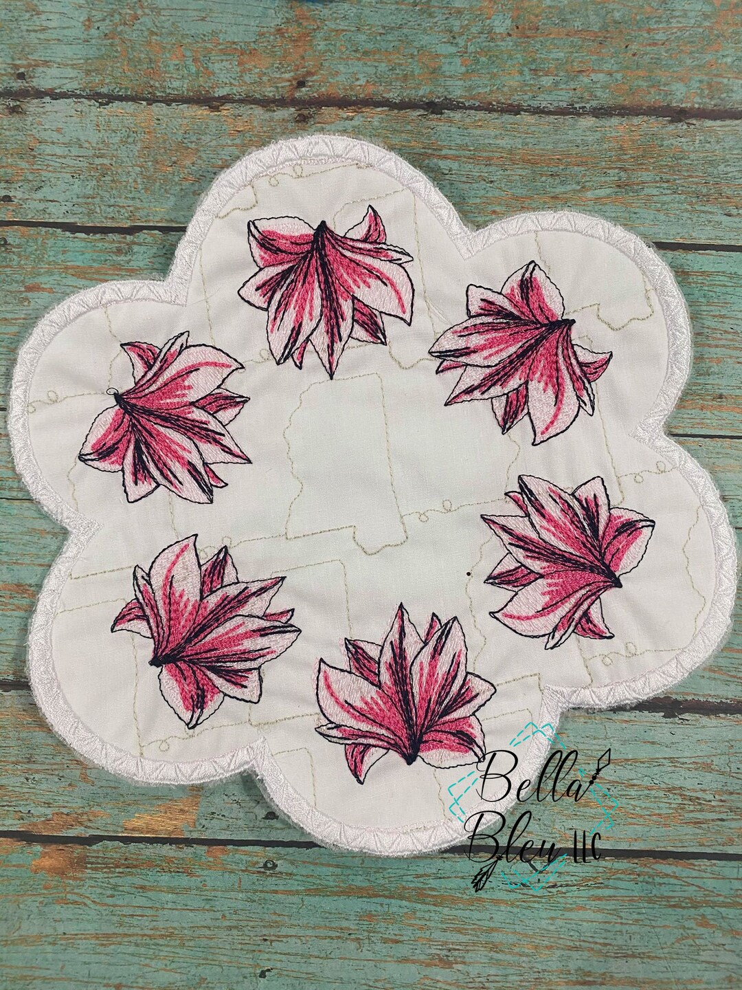 ITH Candle Rug - in the Hoop Candle Mat - Magnolia Flower - Mississippi ...