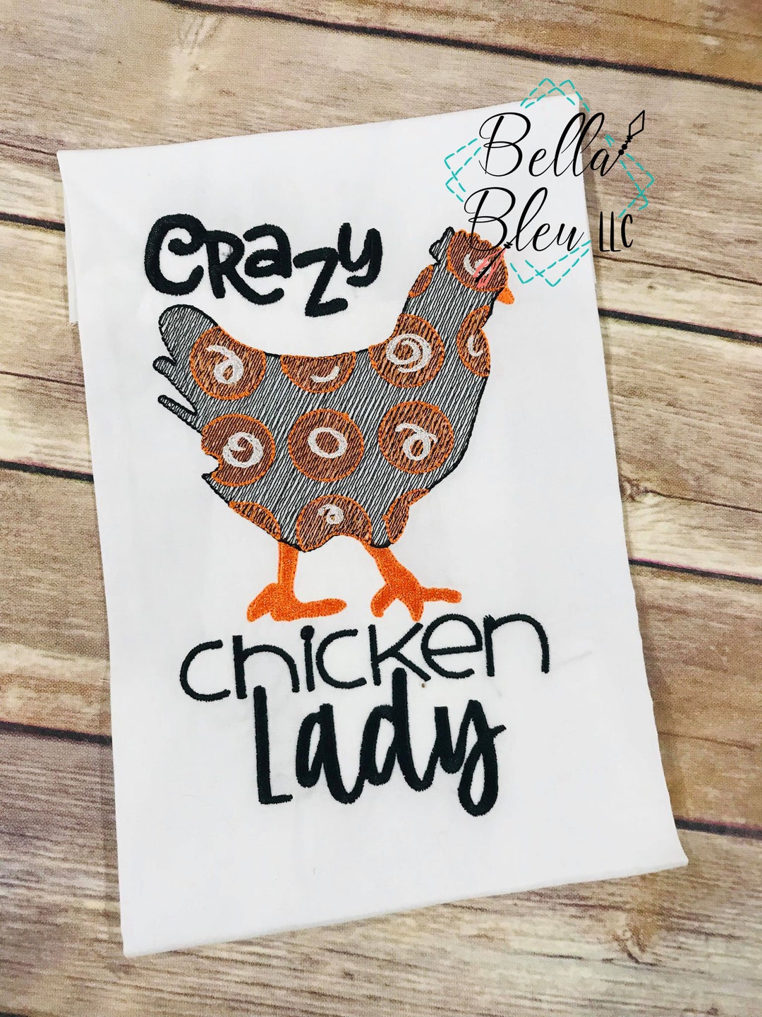 Sketchy Chicken Saying Embroidery Design - Crazy Chicken Lady ...