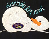 Adorable Assembly Required Snowman Machine Applique Embroidery - Etsy