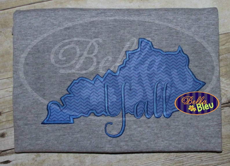 Kentucky State 4x4 Applique With Y'all Signature Embroidery Design ...
