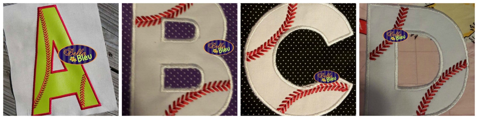 Applique Baseball Alphabet Font A to Z With Stitches Applique - Etsy