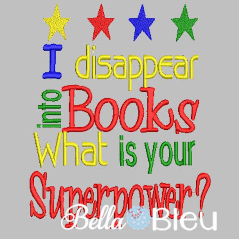 Reading Pillow Embroidery Design Saying "i Disappear Into Books, What ...