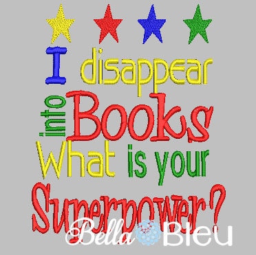 Reading Pillow Embroidery Design Saying i Disappear Into Books, What is ...