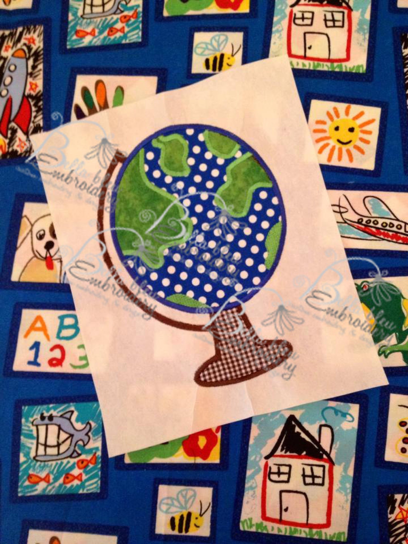 Back to School World Globe Map Applique Embroidery Designs Design - Etsy