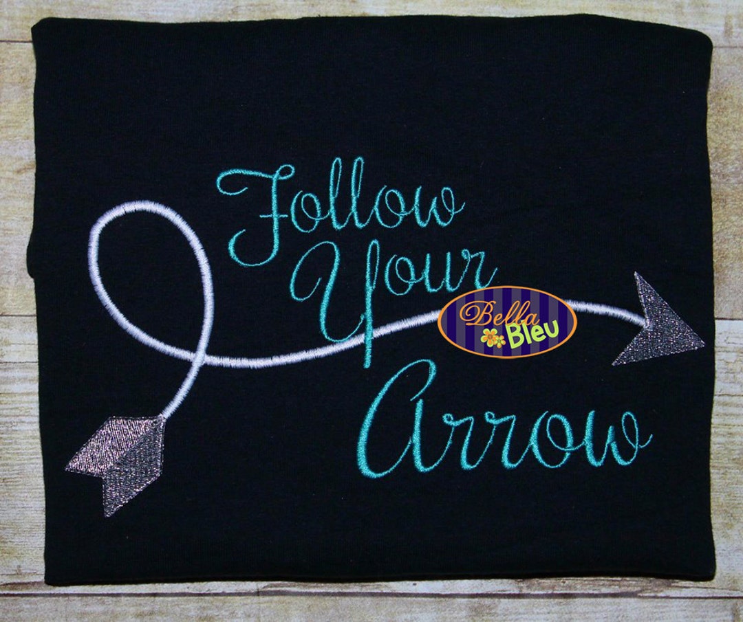 Follow Your Heart Arrow Arrows Embroidery Design - Etsy
