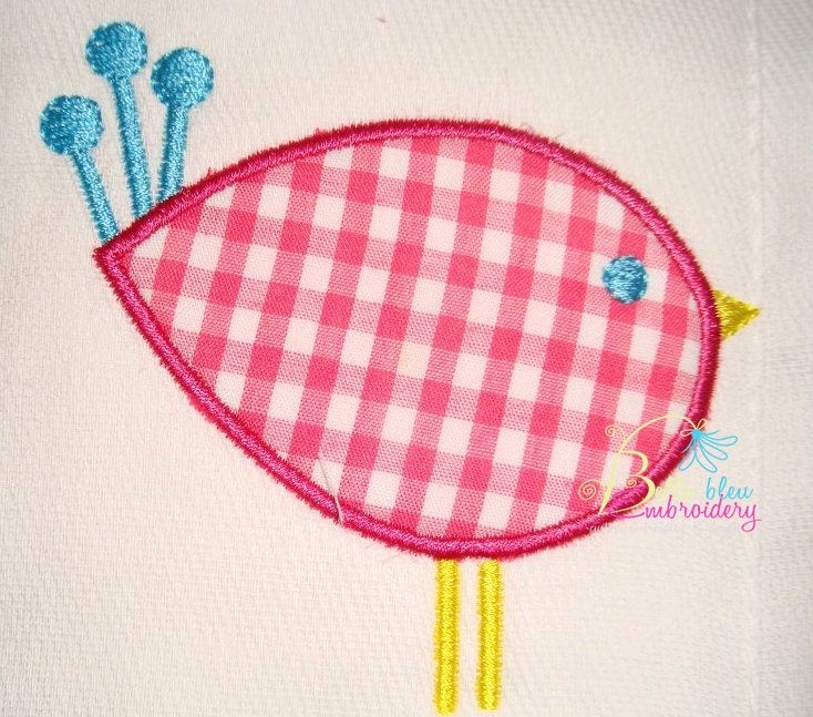 Modern Little Bird Applique and Fill Embroidery Designs Design 4 Sizes ...