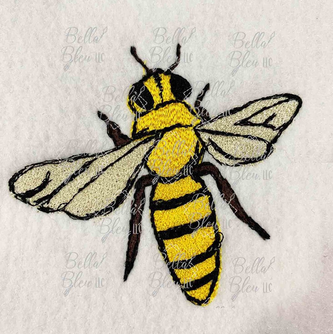 Bee Scribble Design - Sketchy Embroidery Design - Scribble Bee 1 ...