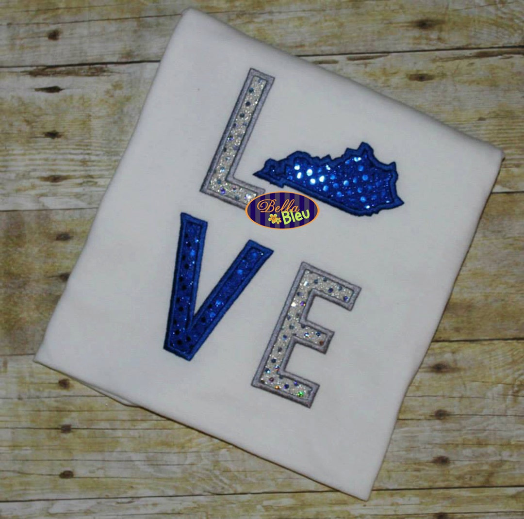 Kentucky State Love Applique Embroidery Design Monogram Instant ...