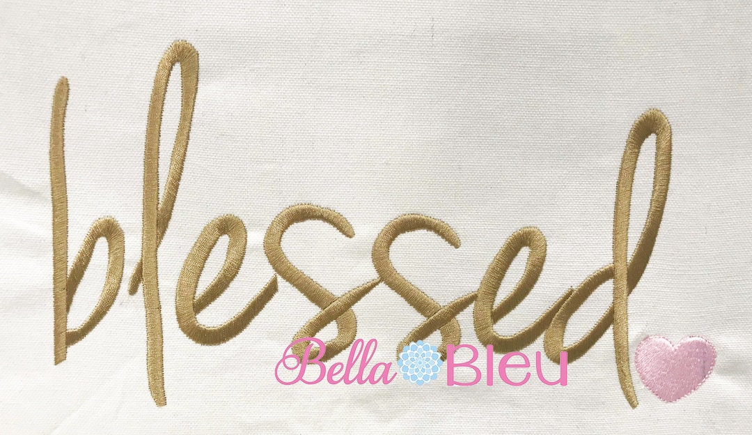 Blessed With Heart Embroidery Design, Blessed Machine Embroidery Design ...