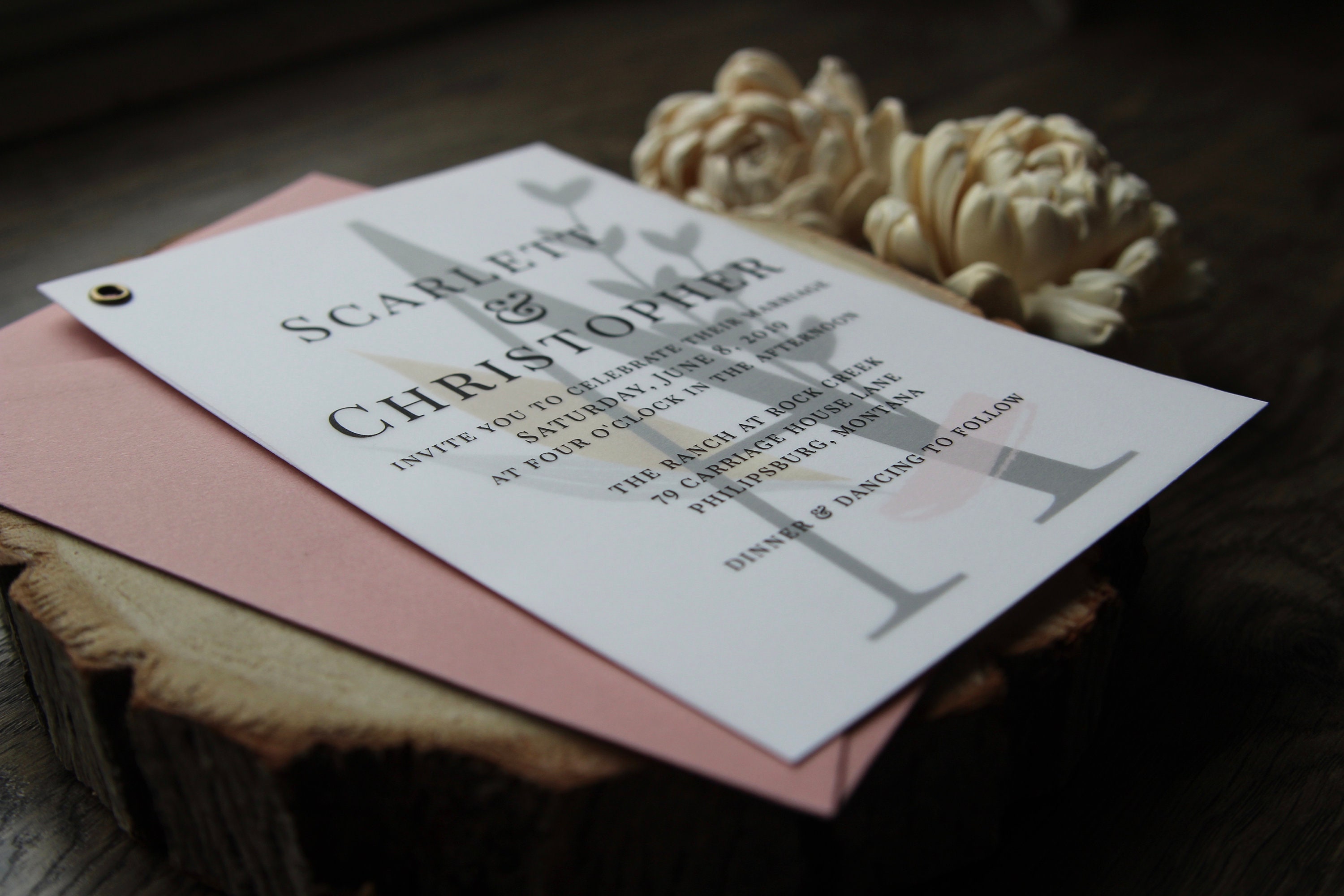 Eyelet Letter Overlay Wedding Invitation - Etsy